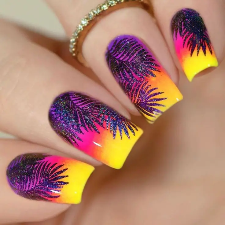 Stunning Summer Sunset Nail 20 Ideas for 2024 - Ombre, Art, Colors