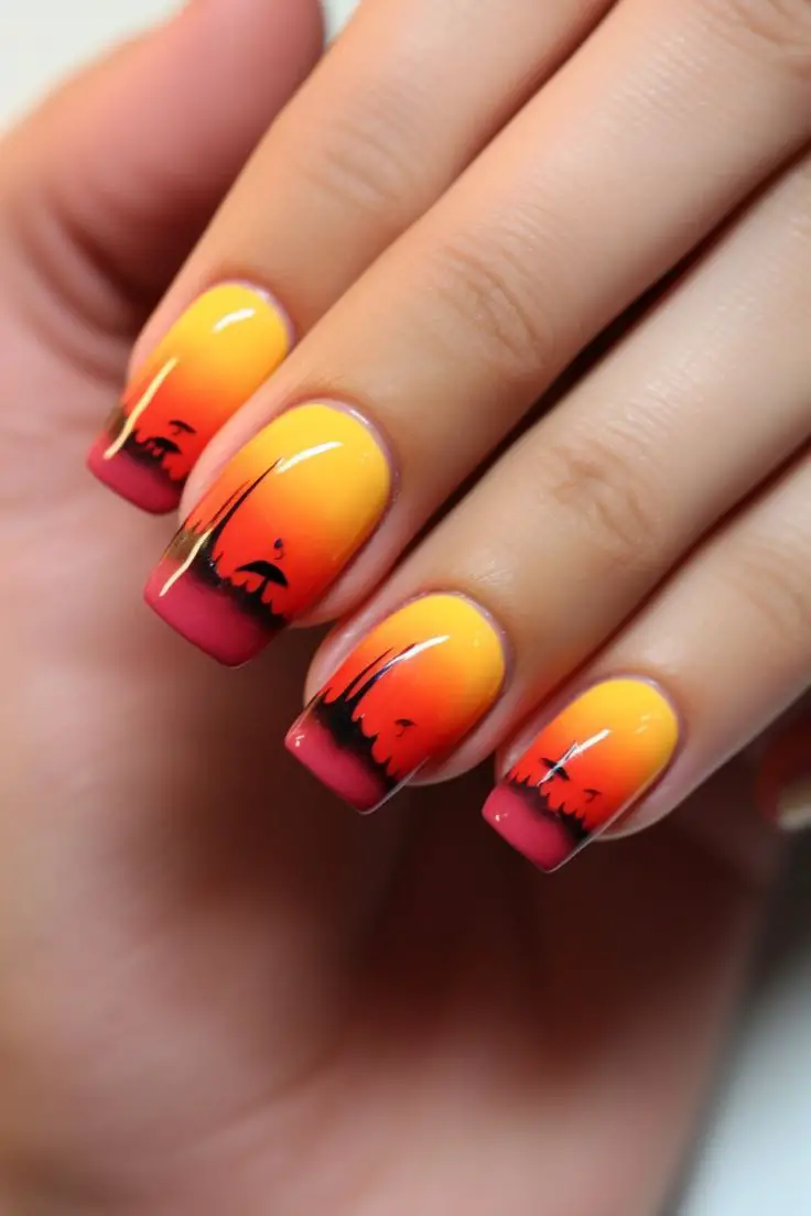 Stunning Summer Sunset Nail 20 Ideas for 2024 - Ombre, Art, Colors