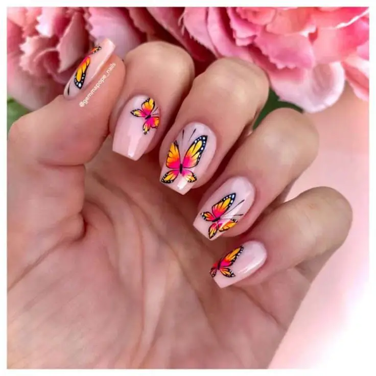 20 Stunning Summer Butterfly Nails Ideas 2024: Designs, Art, Acrylics