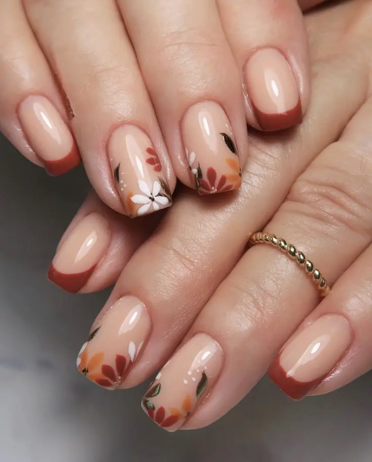 20 Fall Flower Nail Designs for 2024: Simple, Short, Acrylic & 3D ...