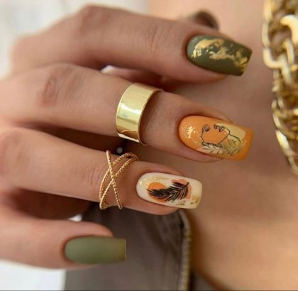 20 Stunning Fall Dip Nails Ideas for 2024: Matte, Green, Brown, Short ...