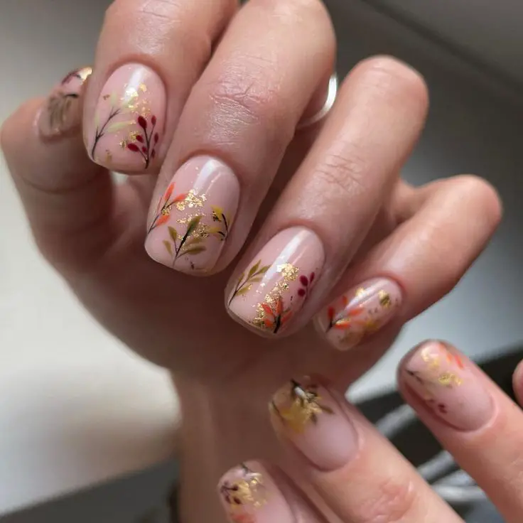 20 Fall Flower Nail Designs for 2024: Simple, Short, Acrylic & 3D ...