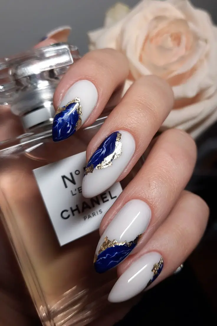 21 Stunning Navy Blue Fall Nails Ideas 2024: Designs, Acrylic, Almond ...