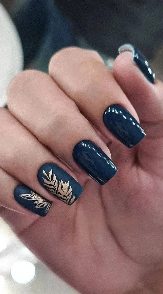 21 Stunning Navy Blue Fall Nails Ideas 2024: Designs, Acrylic, Almond ...