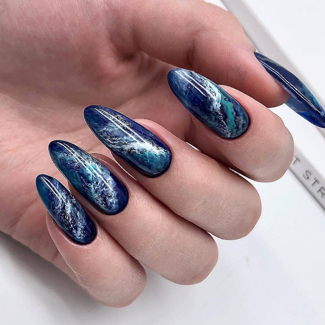 20 Stunning Blue Fall Nail Ideas for 2024: Designs, Matte, Almond ...