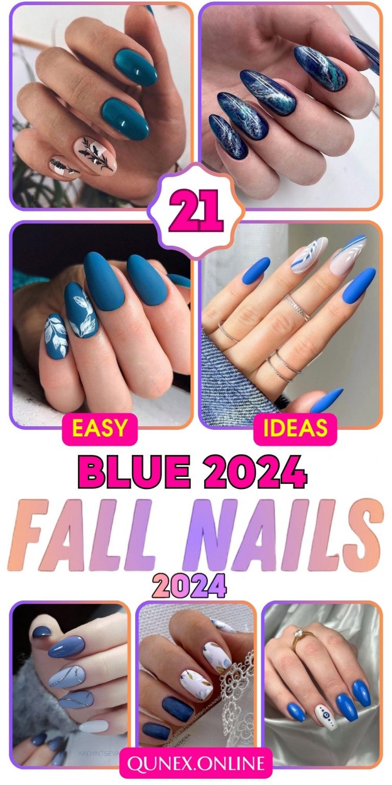 20 Stunning Blue Fall Nail Ideas for 2024: Designs, Matte, Almond ...