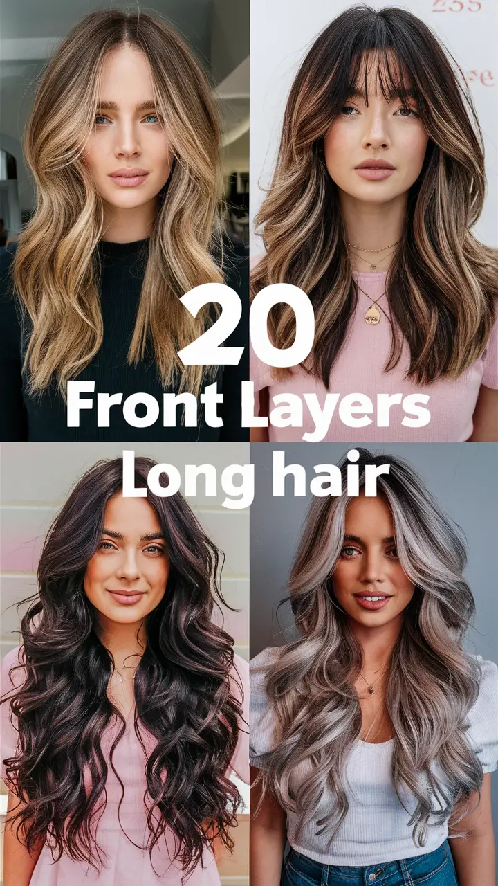 20 Stunning Front Layers Long Hair Ideas: Face Framing, Curtain Bangs ...