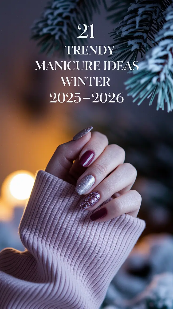 Trendy Manicure Ideas Winter 2025–2026 with Cute Short Nails and Almond ...
