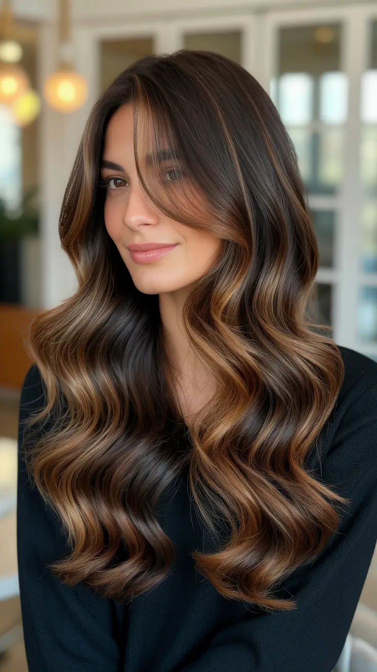Balayage hair color ideas 2026 for brunettes, morena, and tan skin tones