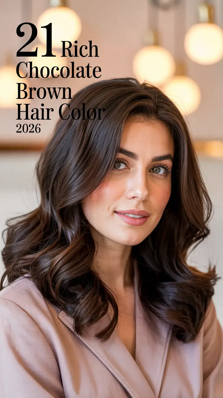 Rich Chocolate Brown Hair Color 2026 - Balayage, Highlights, and Shades ...