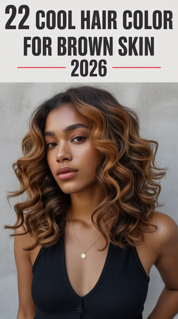 Cool hair color for brown skin 2026 ideas — blonde, red, and chocolate highlights for every tone