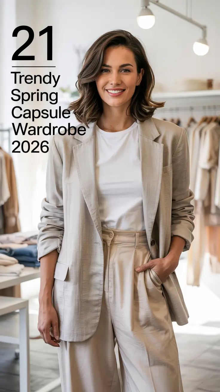 Trendy Spring Capsule Wardrobe 2026 - Easy Capsule Outfit Ideas